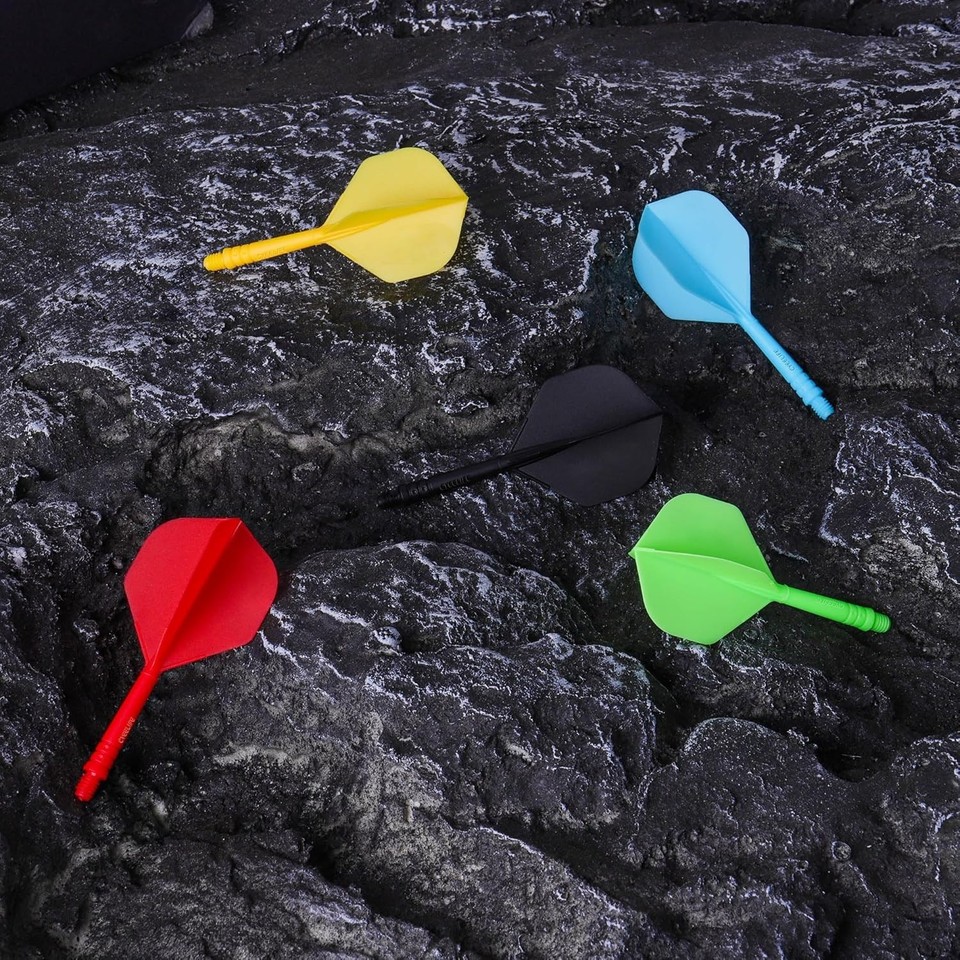 All-in-One Dart Shaft and Flights - Compatible with Steel and Soft Tips ...