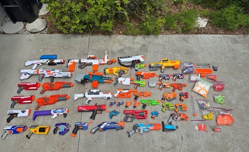 MASSIVE NERF GUN Lot COLLECTION 30+ GUNS, AMMO, ACCESSORIES & More EUC Rival | eBay
