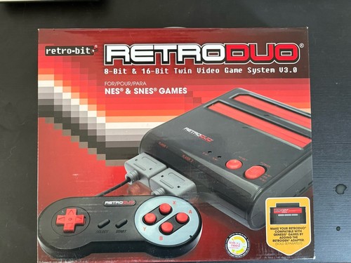 NES SNES Retro-Bit Retro Duo Twin Video Game System, Black/Red v3.0 ...
