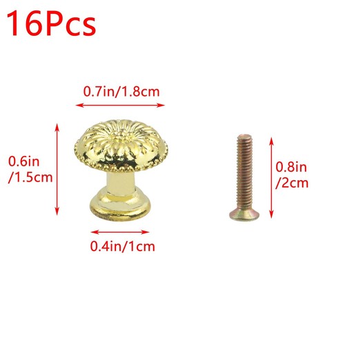 16 Pcs Gold Antique Knob Handles Flower Pattern Jewelry Box Mini Knobs ...