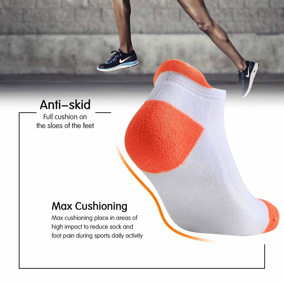 6 Pairs Men's Ankle Athletic Running Socks Low Cut Workout Tab Socks 10 ...