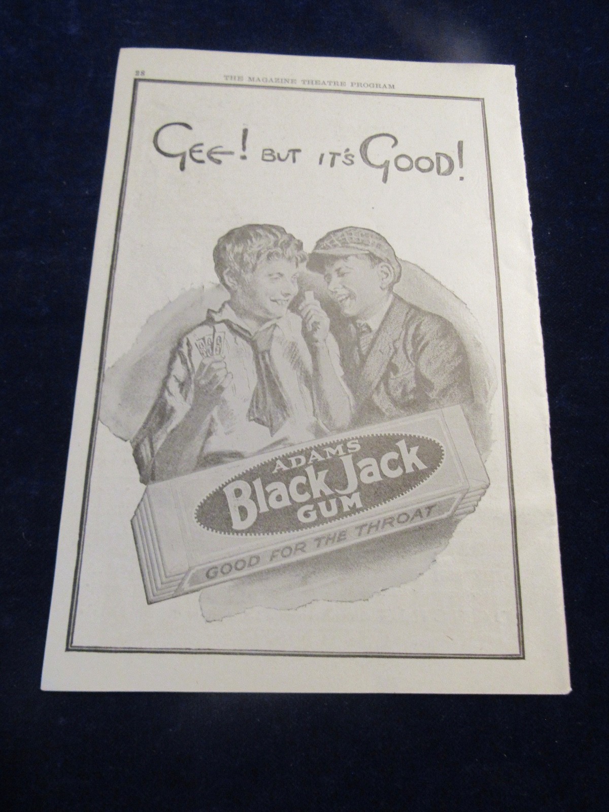 Vintage 1920 Adams Black Jack Chewing Gum Ad Gee! but it's Good C874 | eBay