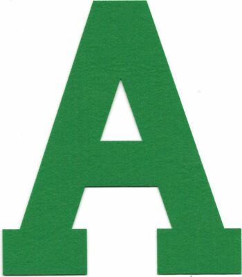 5 1/8" x 6" inch Green Block Athletic Letterman's Letter A Felt Patch ...