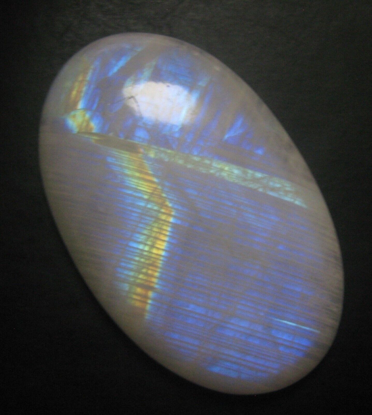 Natural Rainbow Moonstone Oval 115.45 ct Loose Gemstone Flat Back Cab H ...