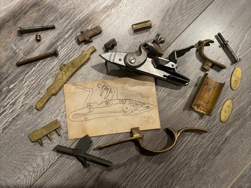Muzzleloader Fowler Flintlock Parts Set Kit Flint Lock Black Powder ...