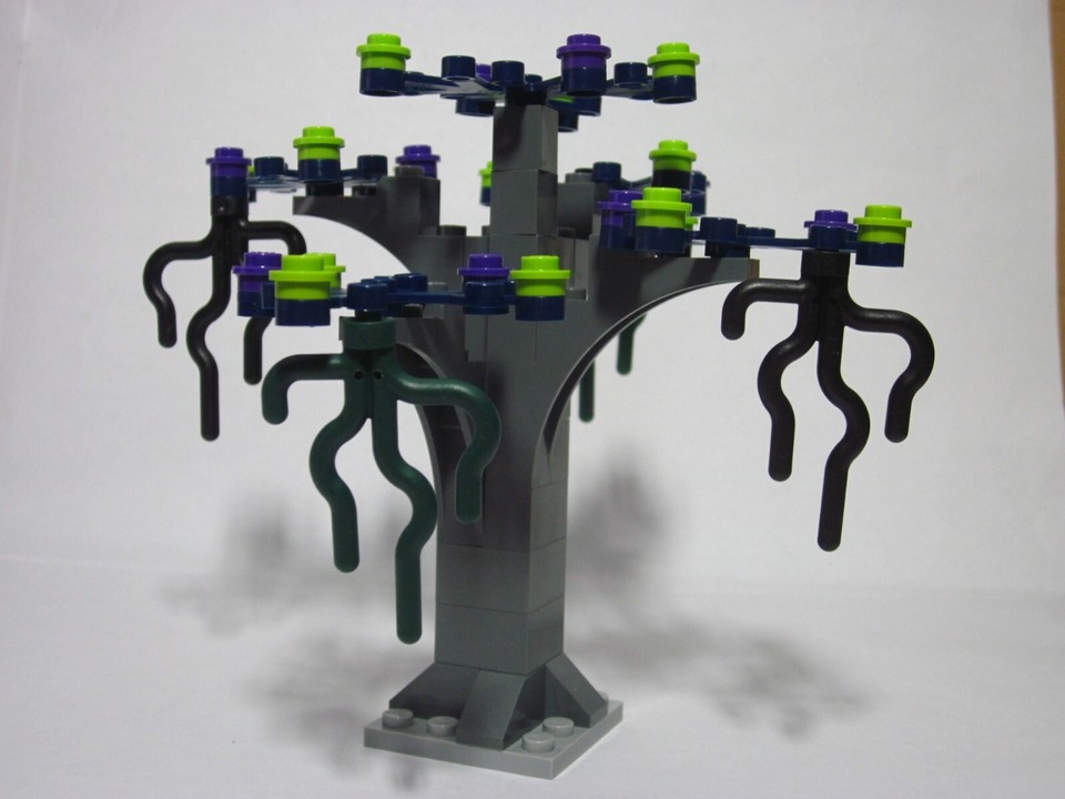 Custom forest tree for LEGO Halloween w/ dark blue leaves & sea grass ...