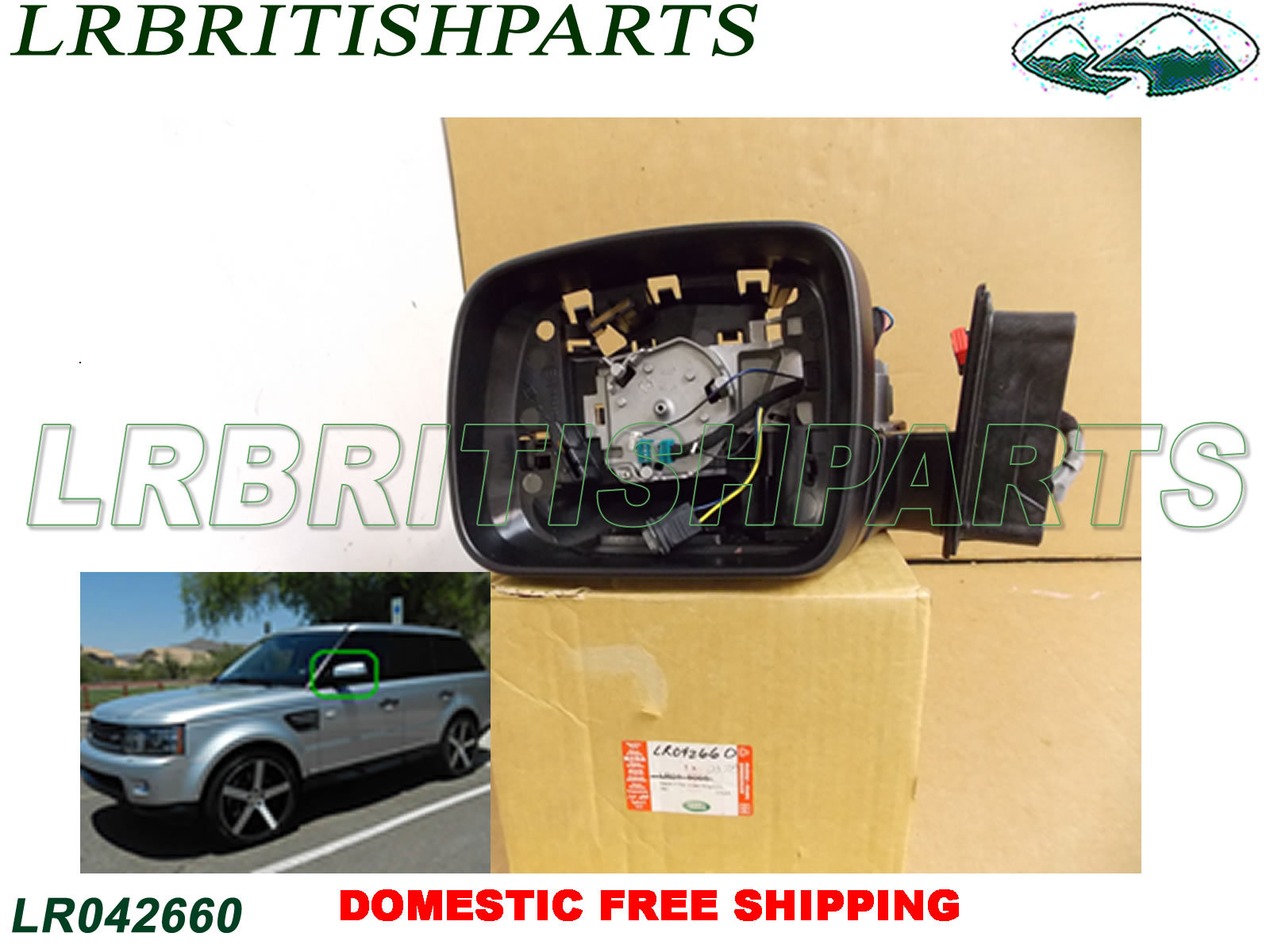 GENUINE LAND ROVER EXTERIOR MIRROR RANGE ROVER SPORT 10 - 13 LH NEW ...