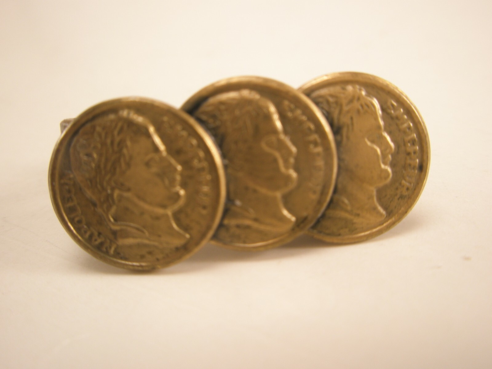 Emperor Napoleon Coins Vintage TINY SMALL Tie Bar Cli… - Gem