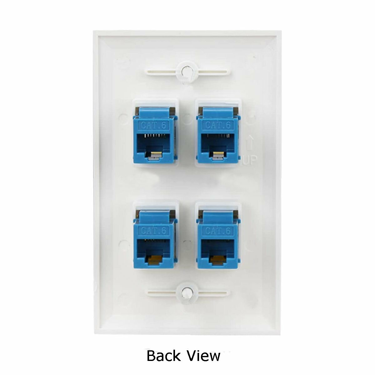 Ethernet Wall Plate CAT6 4-Port Single Gang Keystone Network Female to ...