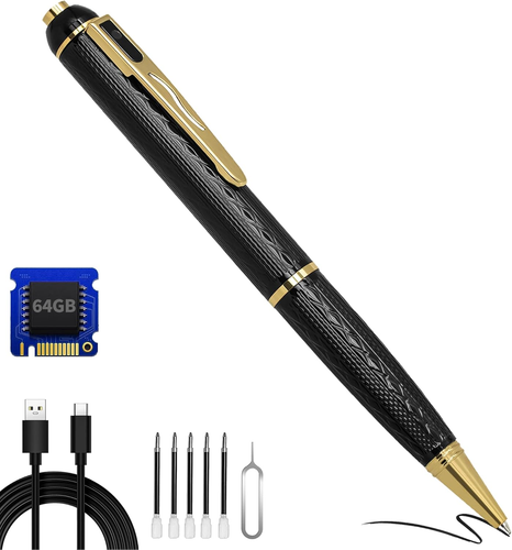 64GB Body Camera, 1080P HD Nanny Camera Pen, Mini Camera Pen ...