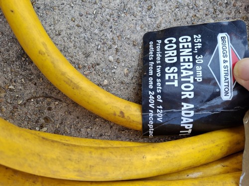 240V 30 Amp Generator Adapter Cord Set 25' Cord 4 Outlets RV Briggs ...