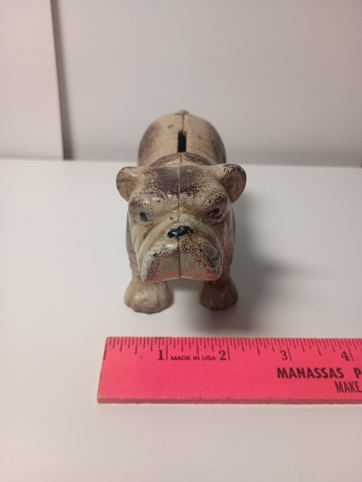 Vintage Cast Iron Bulldog Coin Bank | eBay