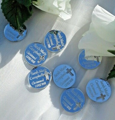 Personalised Christening Baptism 'Coins' x30 Gift Keepsake Silver ...