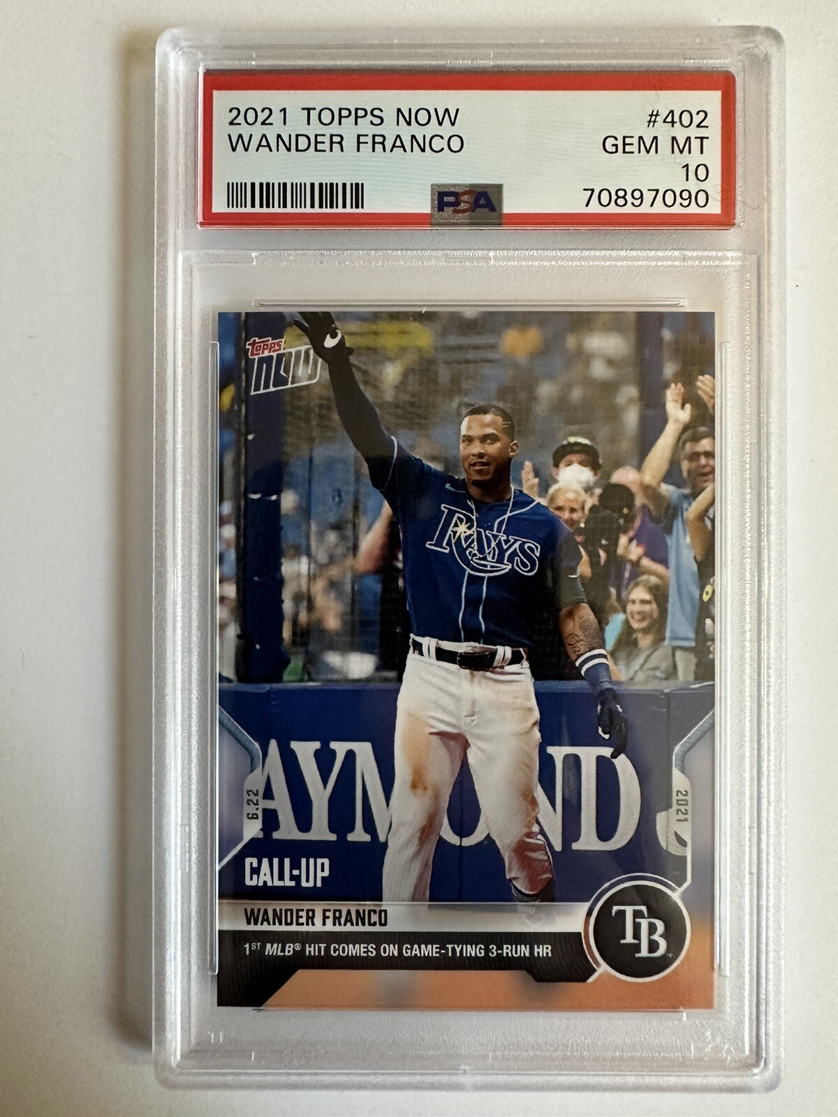 2021 Topps Now #402 WANDER FRANCO - Call Up - First MLB Card - PSA 10 ...