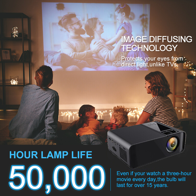 HD 1080P Movie Game Projector Mini Projector 3D LED 4K WiFi Home ...