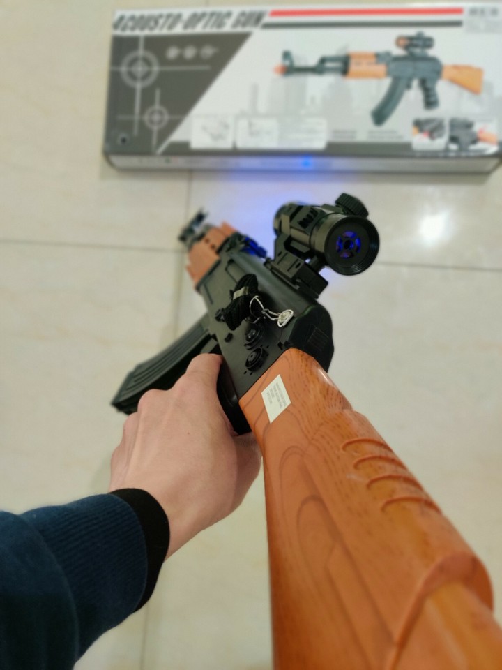 Electric Toy Gun AK47 Rifle Arm Special Force Vibration Light Sound ...