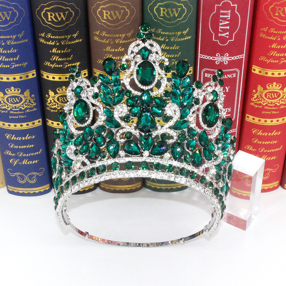 15cm Tall Crystal Large Tiara Crown Queen Princess Pageant Adjustable ...