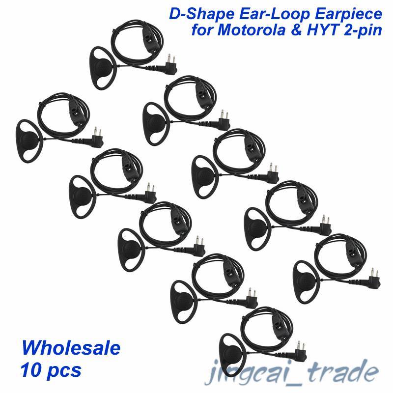 Wholesale 10 x D-Shape PTT Ear-Loop Earpiece for Motorola GP300 CP200 ...