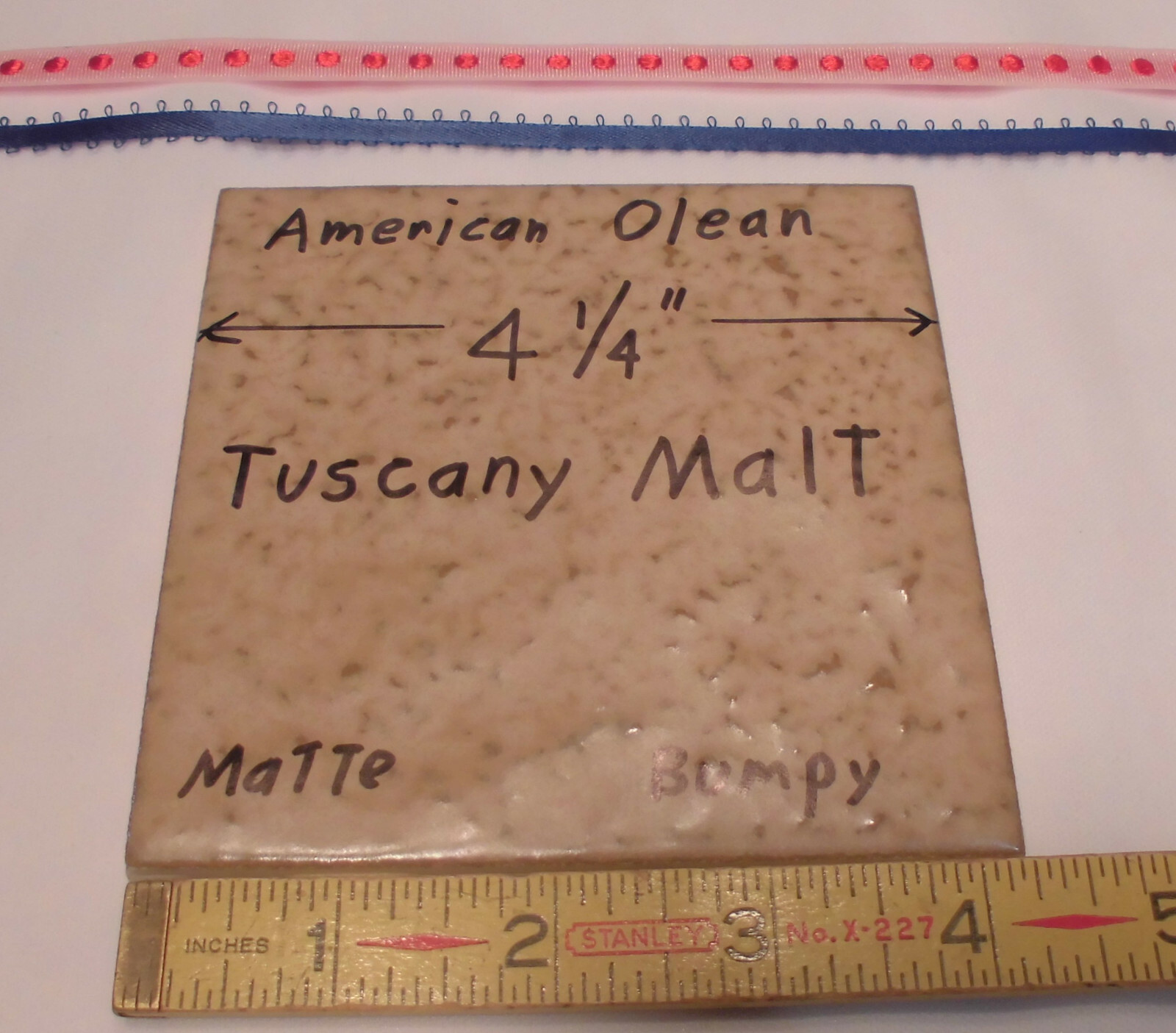 1 pc. *Brownest-Malt* Bumpy Ceramic Tile; Tuscany; American Olean 4-1/4 ...