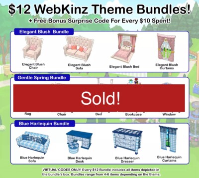 $12 Webkinz Themed Bundles, 4-6 Items Per Bundle! [VIRTUAL CODES ONLY] | eBay