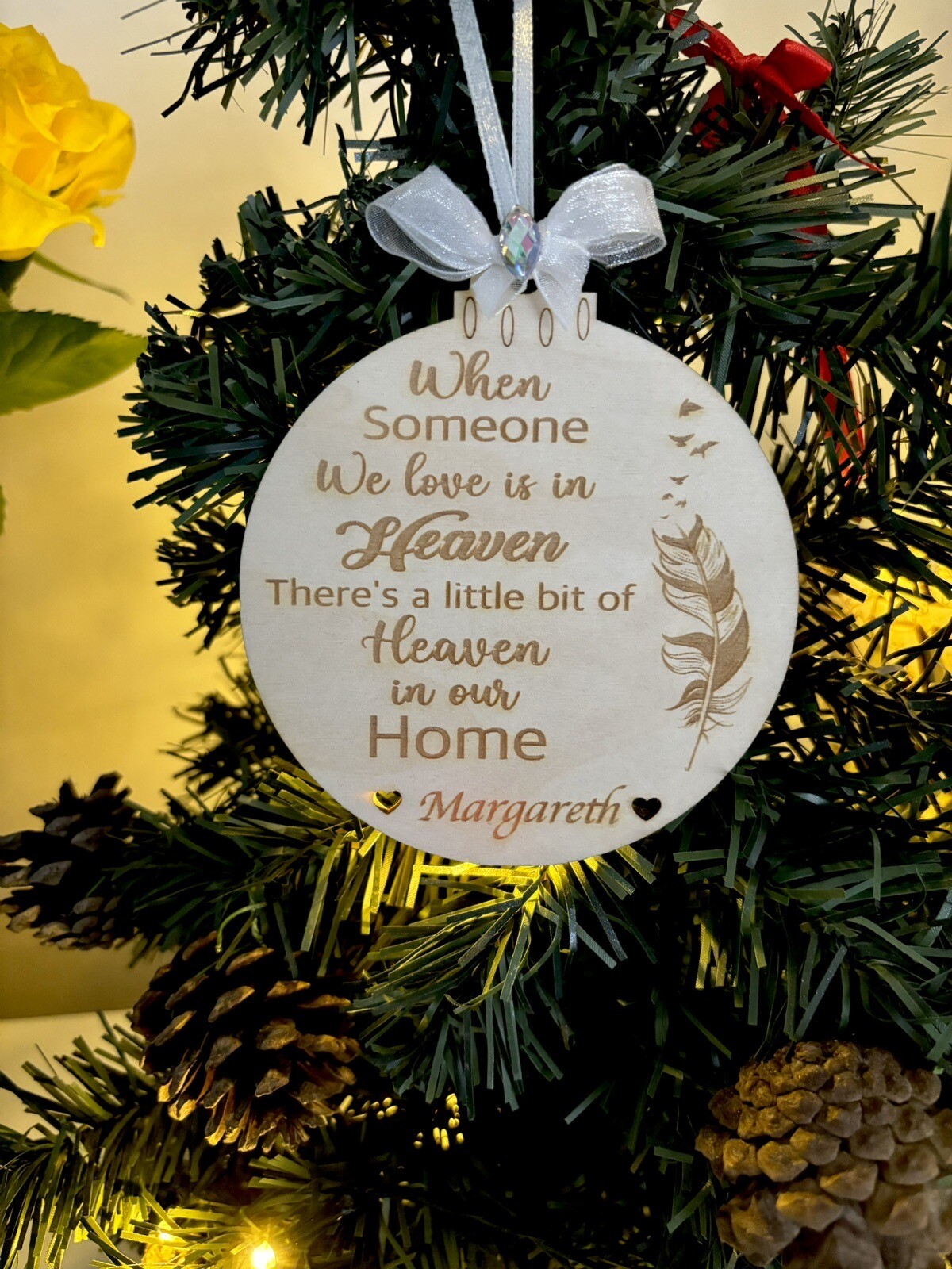 Personalised Bauble Remembrance Christmas Xmas Memorial Tree Decoration ...