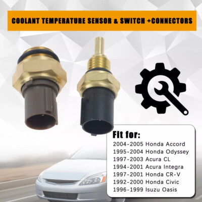 Engine Coolant Fan Temperature Sensor Switch Set for Honda CR-V Civic ...