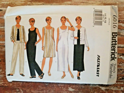 Butterick Pattern 6016 Misses' Jacket Top Dress Pants Fast Easy Sizes ...