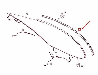 OEM MERCEDES-BENZ E W213 REAR WINDOW BOTTOM MOLDED SEAL A2137250800 ...