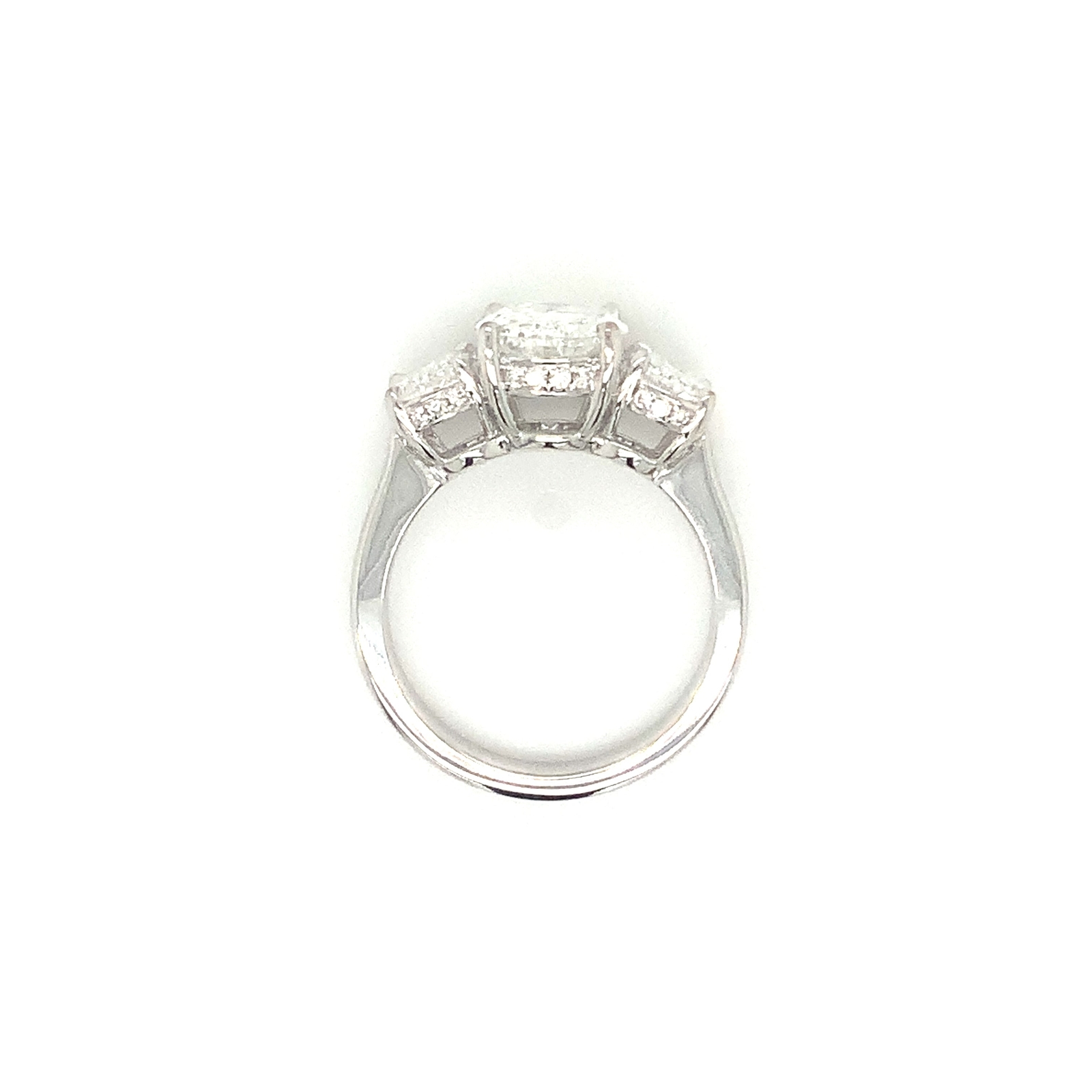 Christopher Designs Crisscut 14K White Gold Lab Created Three Diamond ...