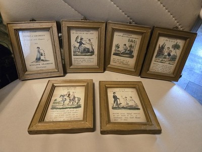 Antique 1800s English Dictionary Set Of 6 Prints Noun Adverbs English ...