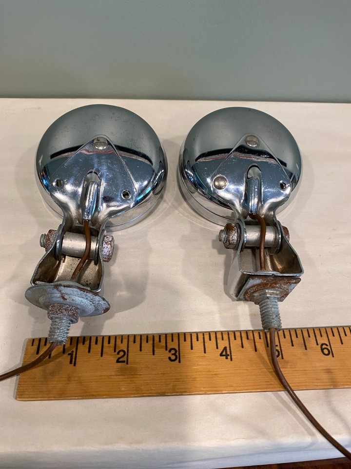 Vintage PMCo 401 Backup Lights Chrome Pair for Old Car Old Truck Rat ...