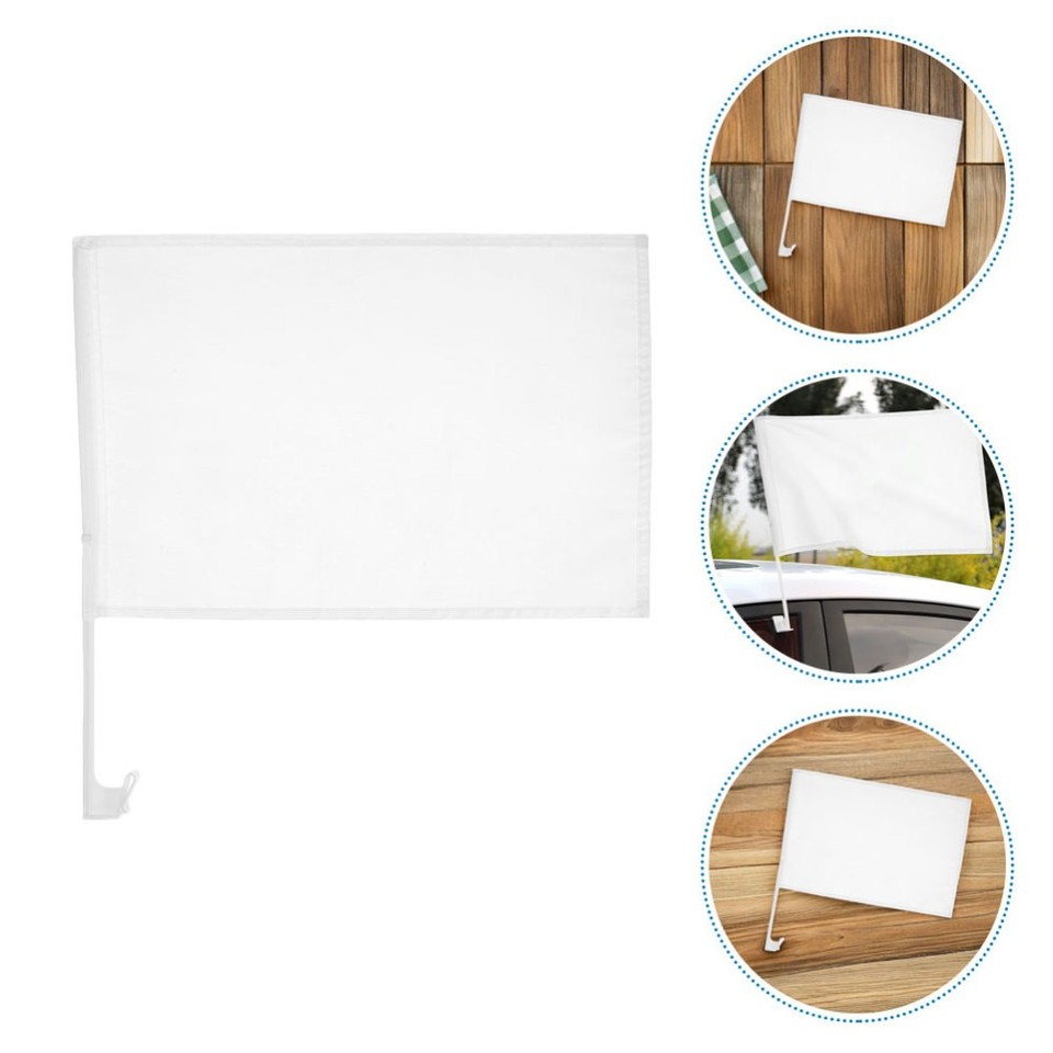 10 Pcs Sublimation Car Flags for Windows Plain White Blank Polyester ...