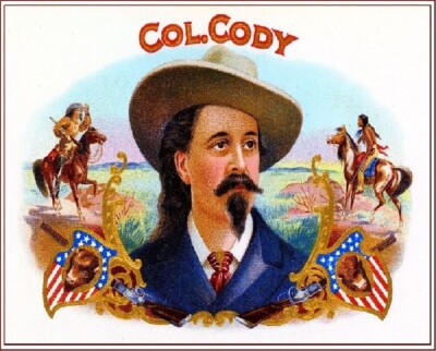 1909 Col. Buffalo Bill Cody Vintage Cigar Tobacco Box Crate Label Art ...