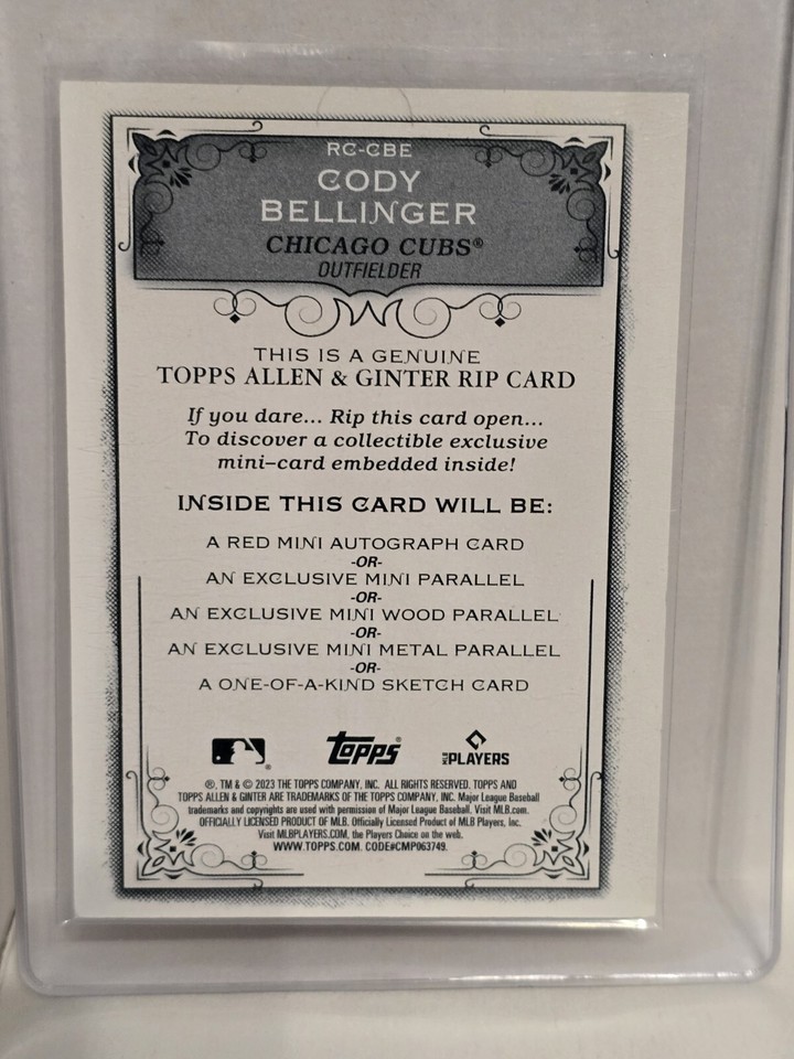 2023 Topps Allen & Ginter - Rip Cards #RC-CBE Cody Bellinger /199 | eBay