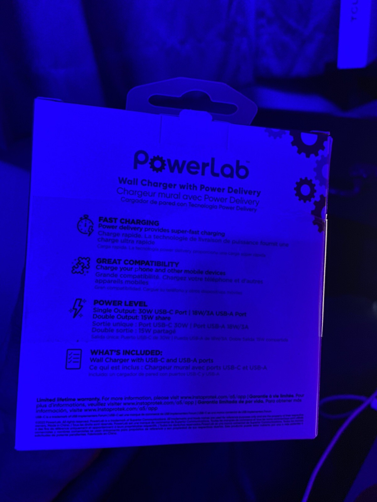 Powerlab wall charger Usb-C + Usb A Ports. 30 Watt | eBay