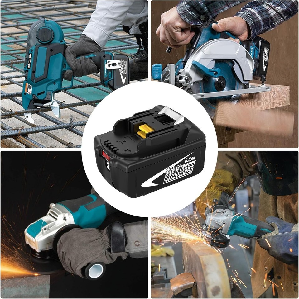 4 Packs 18V Battery 6.0Ah For Makita BL1820B 1830B 1840B 1850B BL1860 ...
