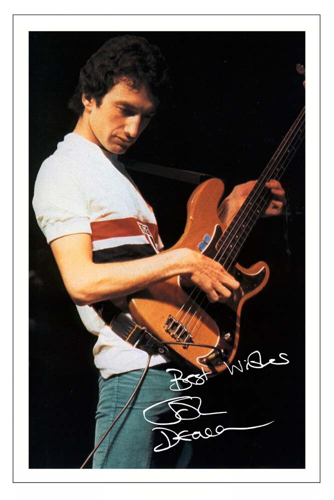 JOHN DEACON Signed Autograph PHOTO Fan Gift Signature Print Music QUEEN ...