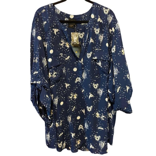 Torrid 6 (6X 30) Disney Cinderella Princess V Neck Navy Georgette ...