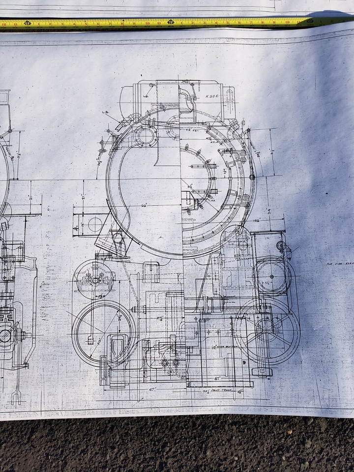 ATSF Santa Fe 5000 2-10-4 Steam Locomotive Erecting Blueprint Drawing ...