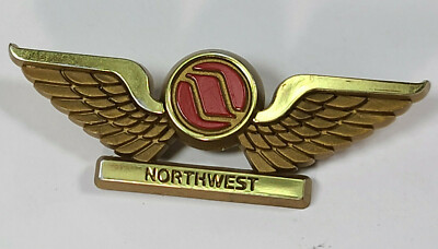 Vintage Stoffel Seals Northwest Airlines Pilot Wings Pin 2.75" First ...