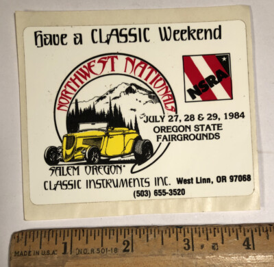 Vintage NSRA Street Rod Decal Sticker 1984 Nationals Oregon State ...