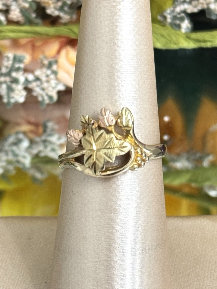 10k Yellow Gold Ladies Landstrom’s Black Hills Gold Ring Band Size 7 | eBay