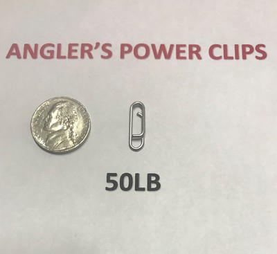 Anglers Power Clips Paperclip Fishing Lure Fast Snap 25 BULK pack 50lb ...