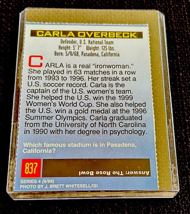 CARLA OVERBECK Rookie 1999 USWNT USA Soccer Sports Illustrated for Kids ...