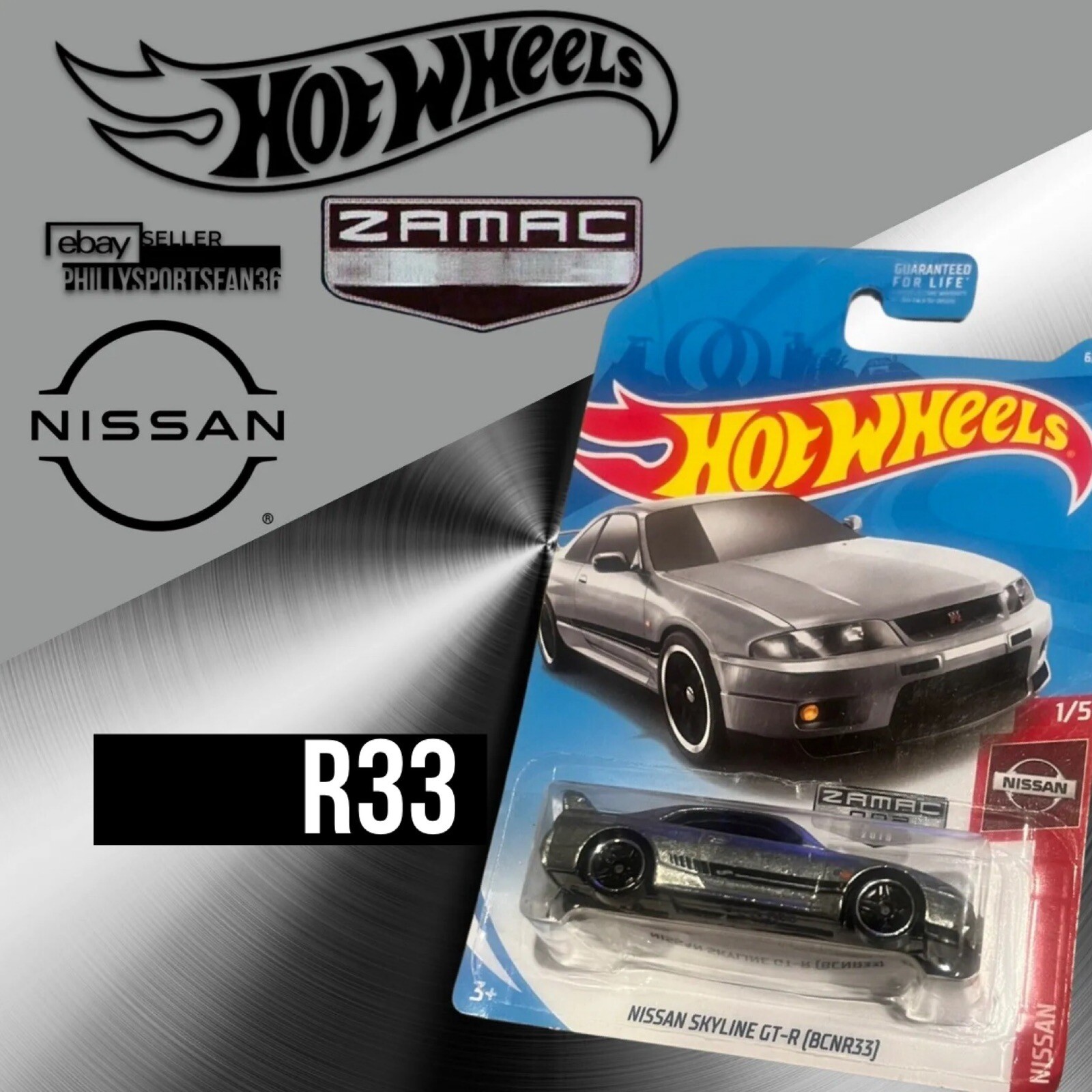 Hot Wheels 2019 Zamac Nissan Skyline GT-R (BCNR33) R33 Godzilla JDM ...