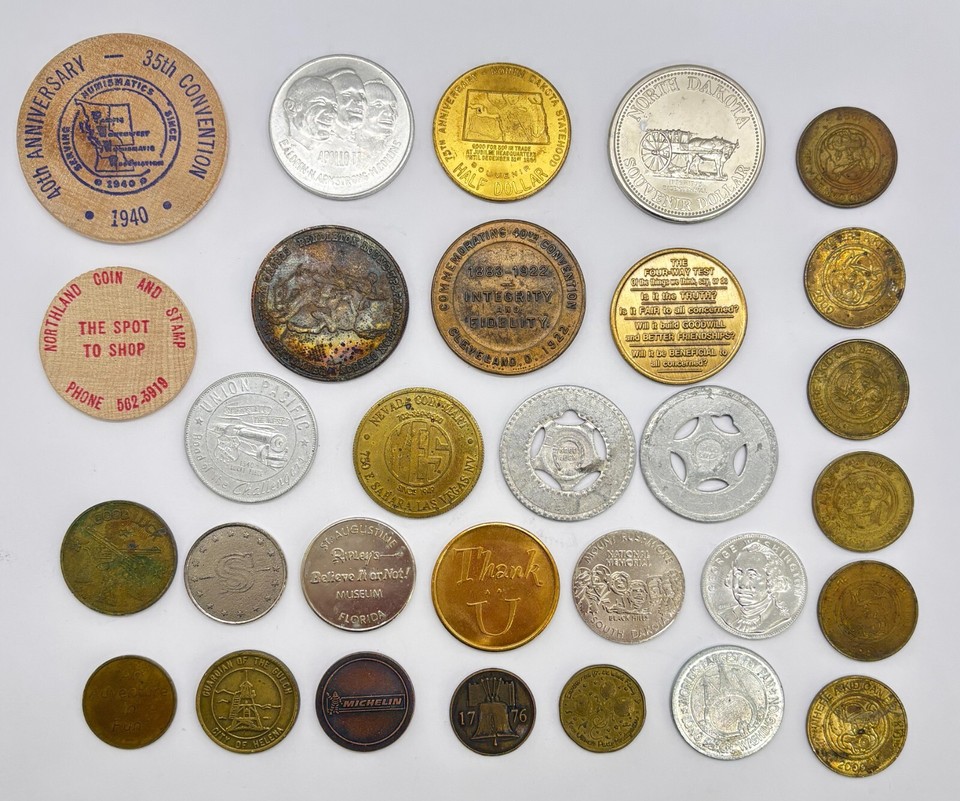 Lot of 30 Souvenir, Good Luck, and Club Tokens | eBay