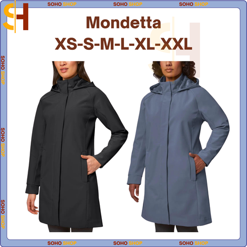 Mondetta Ladies' Long Softshell Jacket - Black & Blue - XS-S-M-L-XL-XXL ...