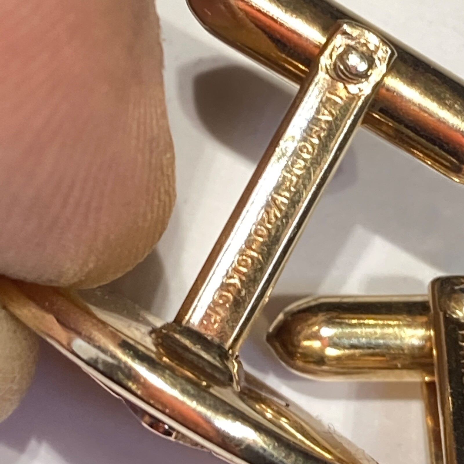 Lamode Masonic G Oval Cufflinks Vintage Yellow Gold Filled Blue Toggle ...