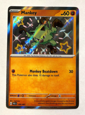 Pokemon Paldean Fates - MANKEY - SHINY ULTRA RARE - 169/091 - NM/M | eBay