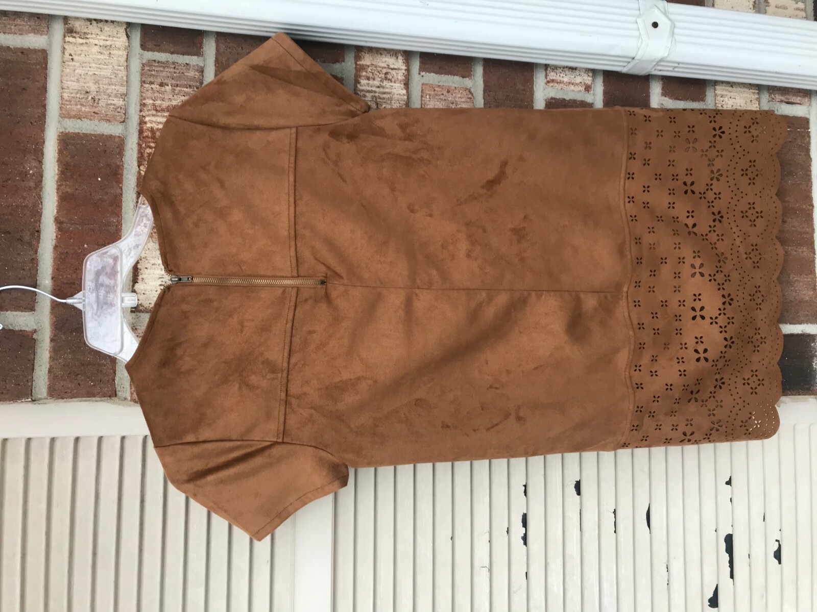 Coco + Jameson Laser Cut Faux Suede Dress SIZE S - Gem